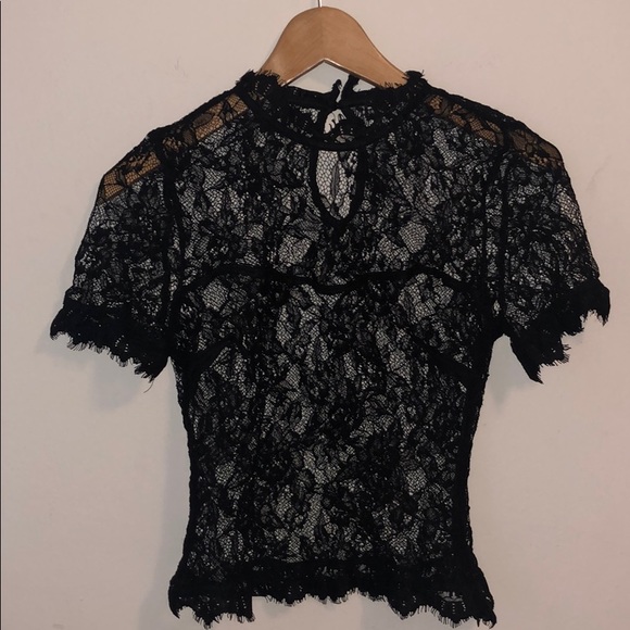 Tops | Black Lace Top | Poshmark